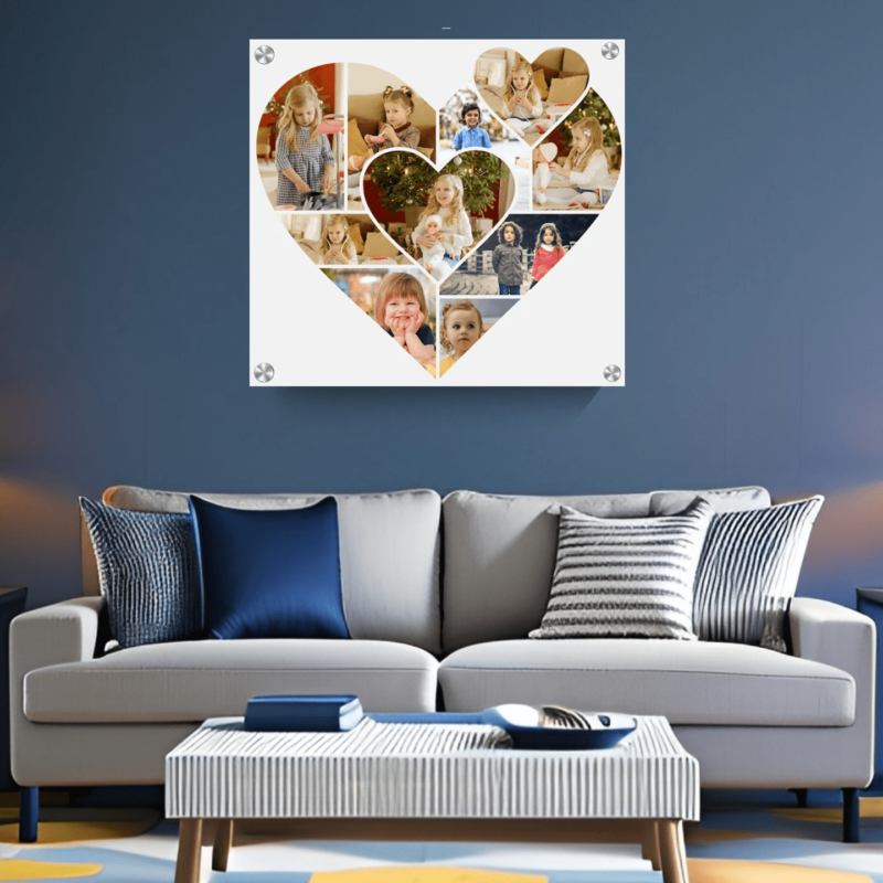 10 pictures heart shape photo collage | Acrylic Pic Collage Wall Decor ...