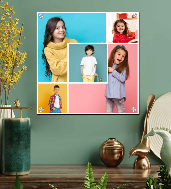5 Photo Square Shape Photo Collage Frame For Kids Birthday Gifting ...